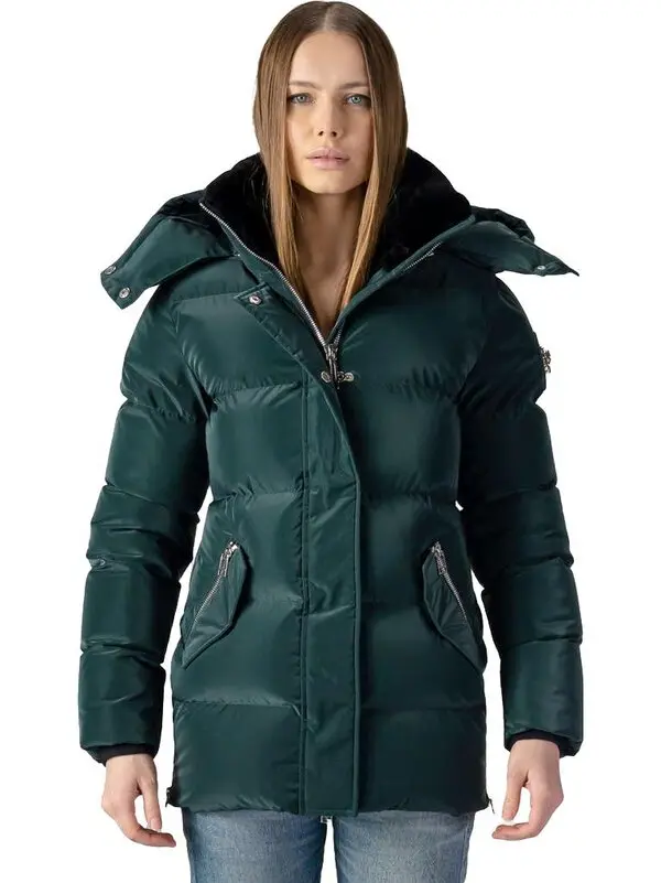 WOODPECKER Bumnester 3/4 Length Quilted Coat - Green Diamond