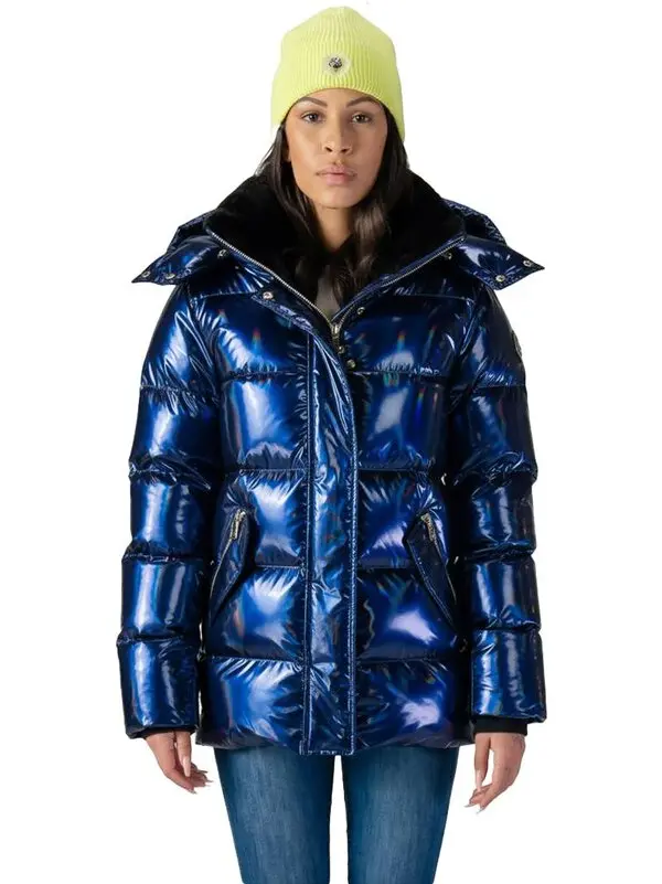WOODPECKER Bumnester 3/4 Length Quilted Coat - Oily Blue
