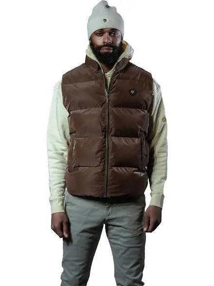 WOODPECKER Puffer Vest - Mocha Diamond