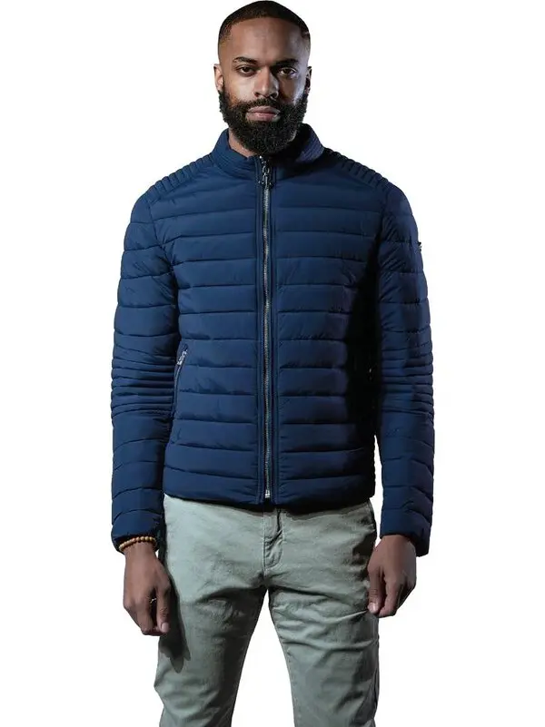 WOODPECKER Moto Style Zip-up Jacket - Navy