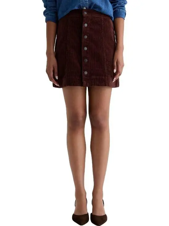 Ag Evie Button Front Corduroy Skirt - Coffee Bean
