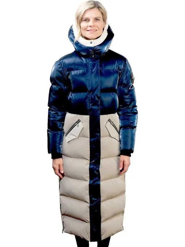 WOODPECKER Bird Of Paradise Quilted Coat - Navy And Clay