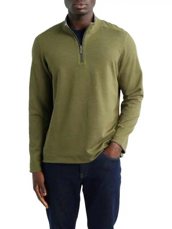 Johnston & Murphy Xc4® Reversible Performance Quarter Zip - Olive/navy