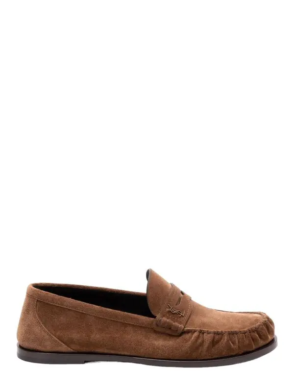 Saint Laurent Laurent Suede Loafers - Brown
