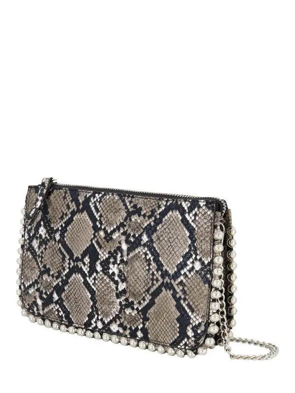 ELLE COLLECTION Silver Trimmed Wallet On Chain - Snake