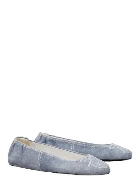 Tory Burch Reva Travel Ballet Flat - Blue Cloud