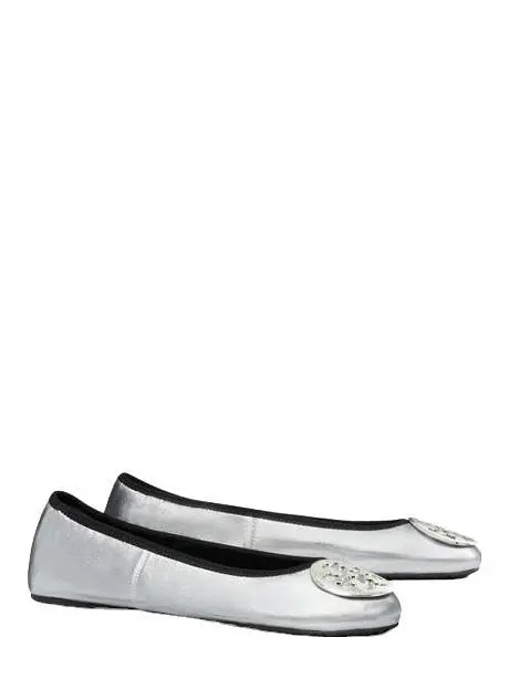 Tory Burch Reva Travel Ballet Flat - Silver/silver
