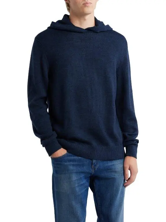 ALEX CRANE Campo Hooded Merino Wool Sweater - Indigo