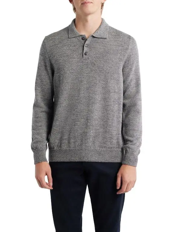 ALEX CRANE Anchor Merino Wool Polo Sweater - Waterfall