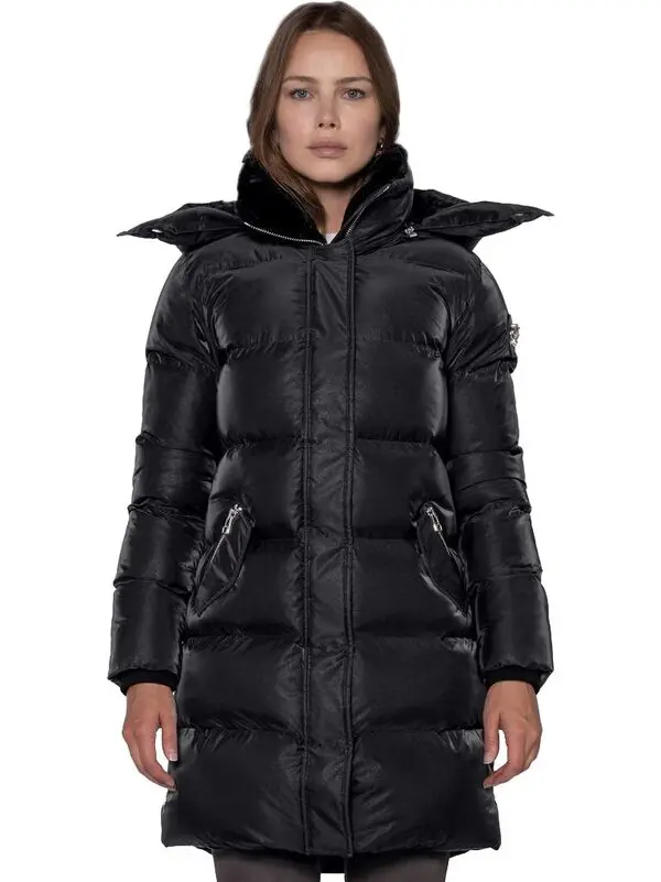 WOODPECKER Penguin Long Length Quilted Coat - Black Diamond