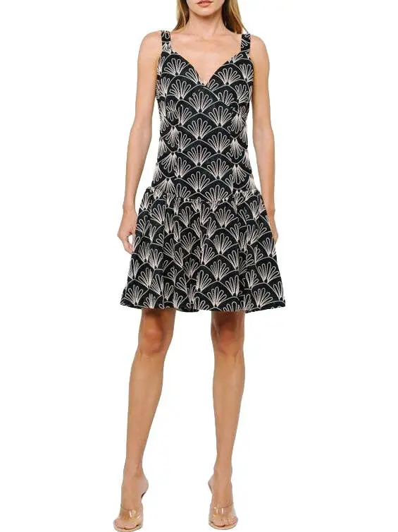 CIEBON Nova Embroidered Dress - Black