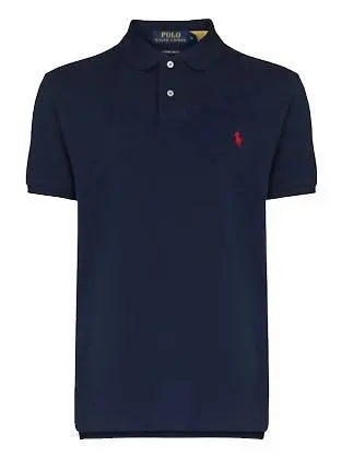 Polo Ralph Lauren Polo Shirt Ralph Lauren Short Sleeve Slim Fit Mesh Polo Shirt - Newport Navy Blue