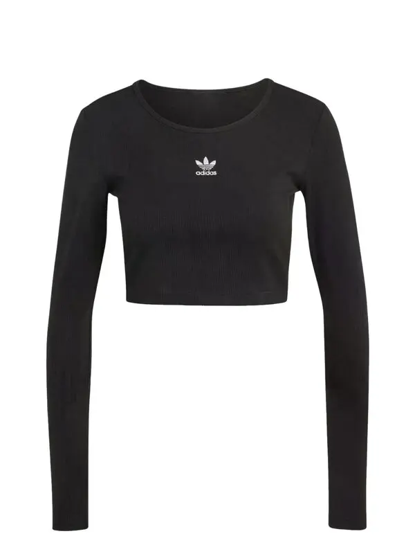 Adidas Ribbed Crop Top - Black