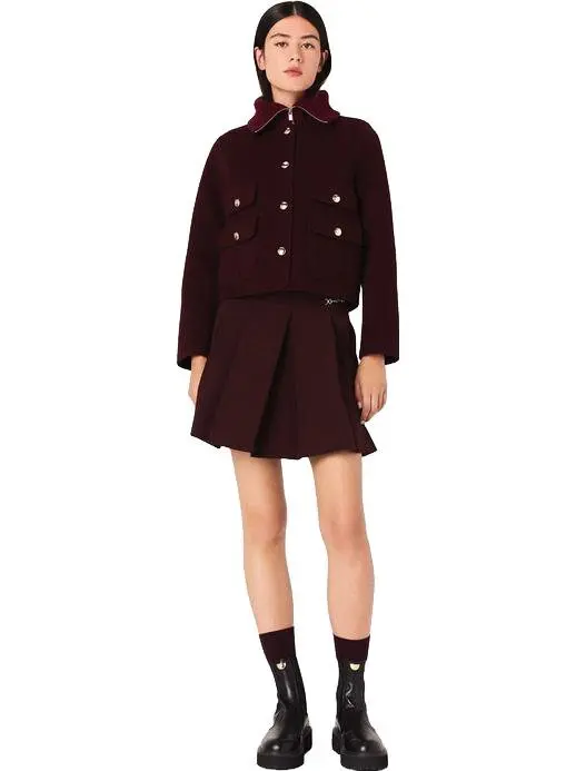 Maje Reversible Double-faced Jacket - Burgundy / Red