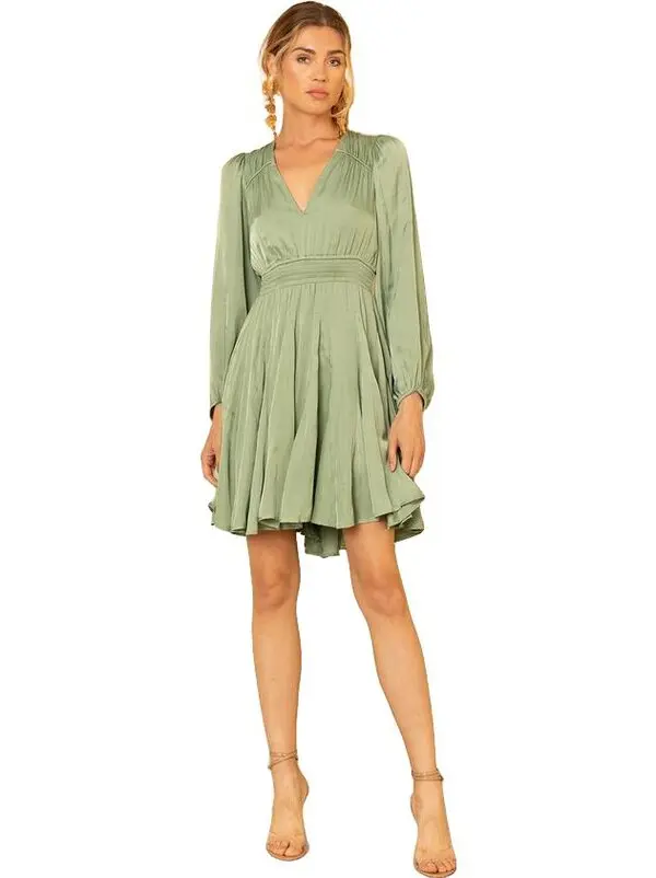 Hale Bob Rebekah Charmeuse Mini Dress - Green