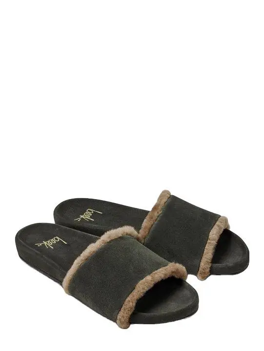 Beek Gallito Shearling Slide Sandal - Black