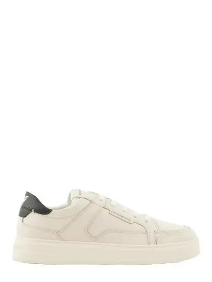 Emporio Armani Palmellato Leather Sneakers - Blue