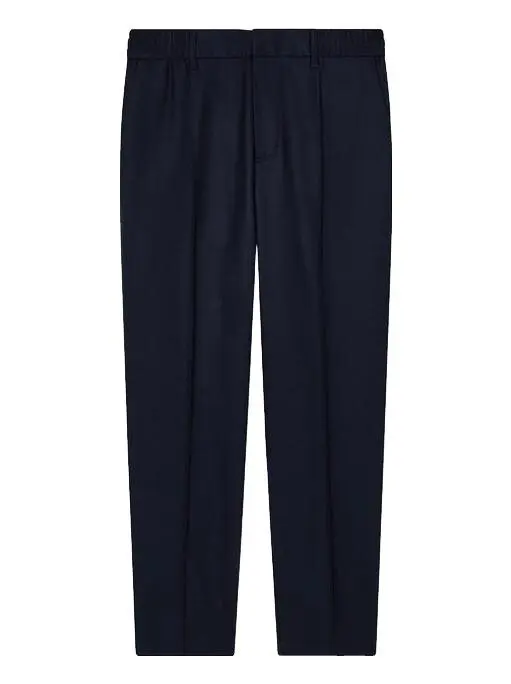 Emporio Armani Stretch-twill Virgin Wool Trousers - Navy