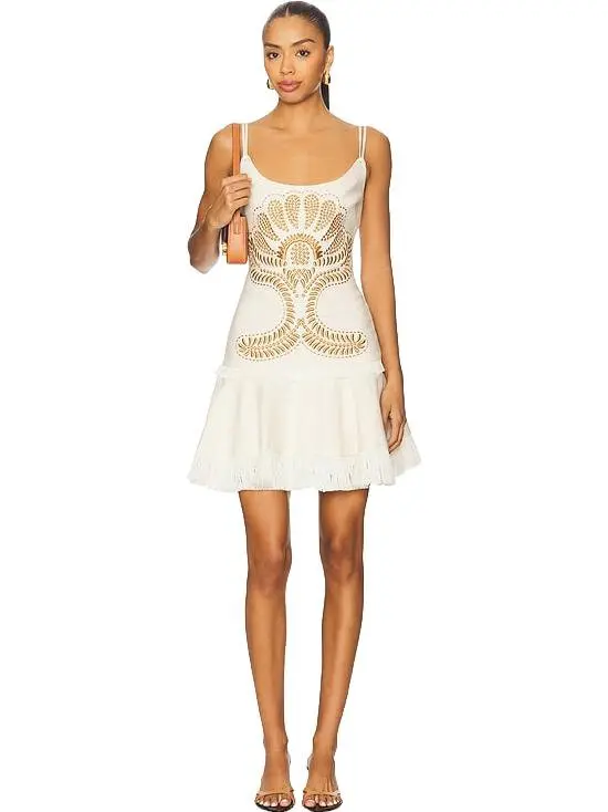 Alexis Kikie Embroidered Linen Mini Dress - Natural