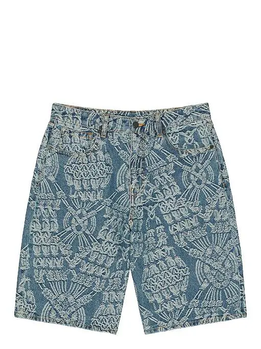 DAILY PAPER Macrame Denim Shorts - Mid Blue