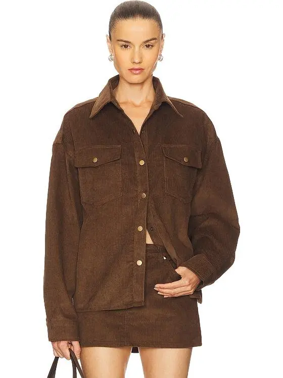 EB DENIM Daniele Corduroy Shirt Jacket - Chocolate Corduroy