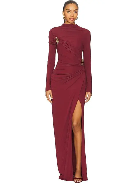 Simkhai Izadora Midi Dress - Cranberry