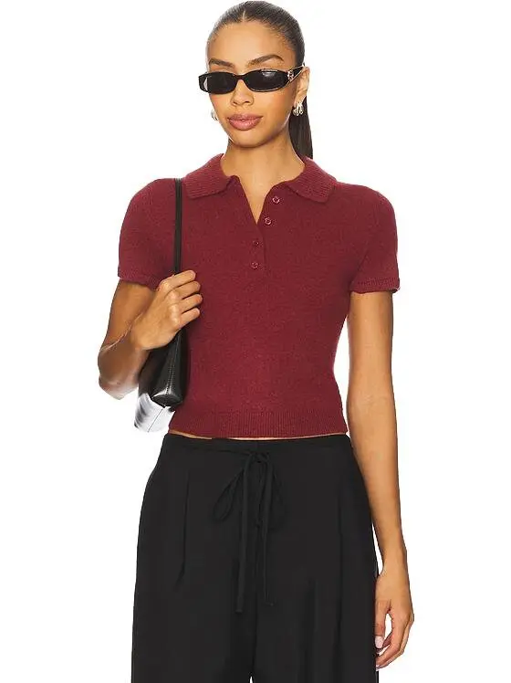 Simkhai Twila Polo Top - Cranberry