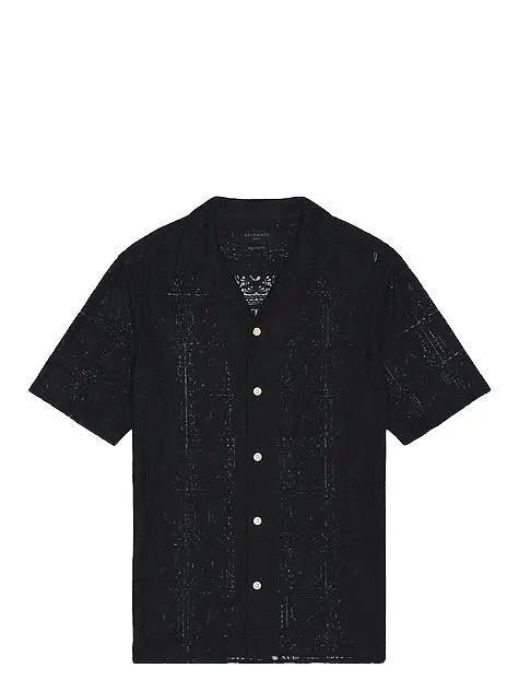 ALLSAINTS Netley Short Sleeve Shirt - Black