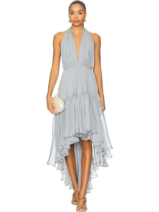 Bardot X Leona High-low Ruffle Dress - Cornflower