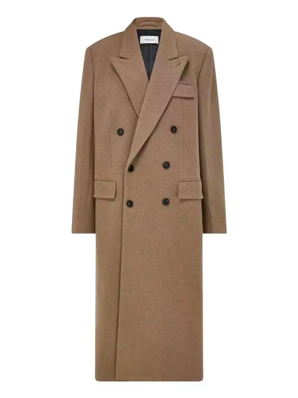 FERRAGAMO Double-breasted Peak-lapel Coat - Neutrals
