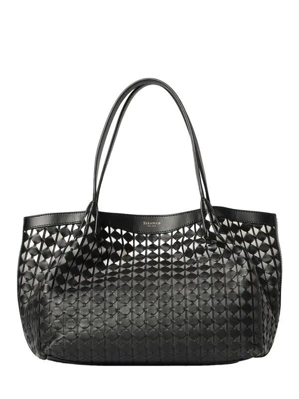SERAPIAN Textured Shoulder Bag - Black