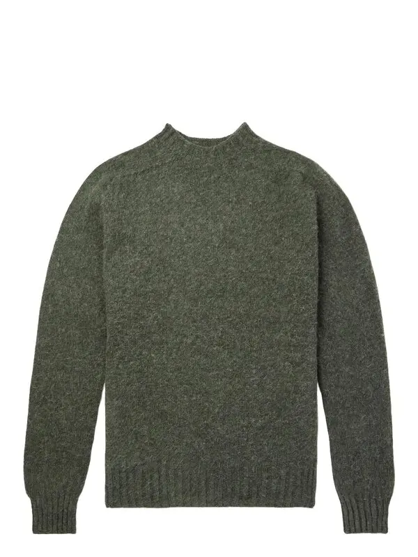 Sunspel Shetland Wool Sweater - Green