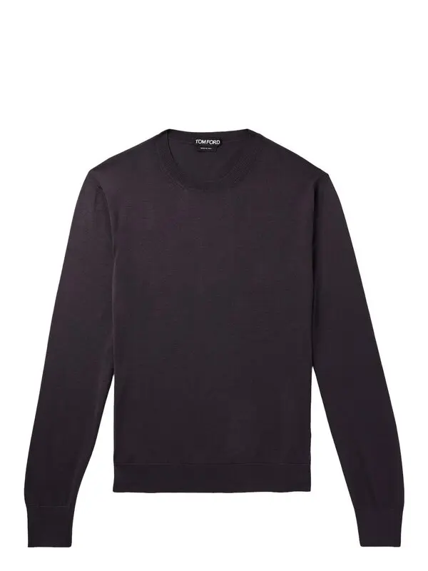 TOM FORD Silk Crewneck Sweater - Gray