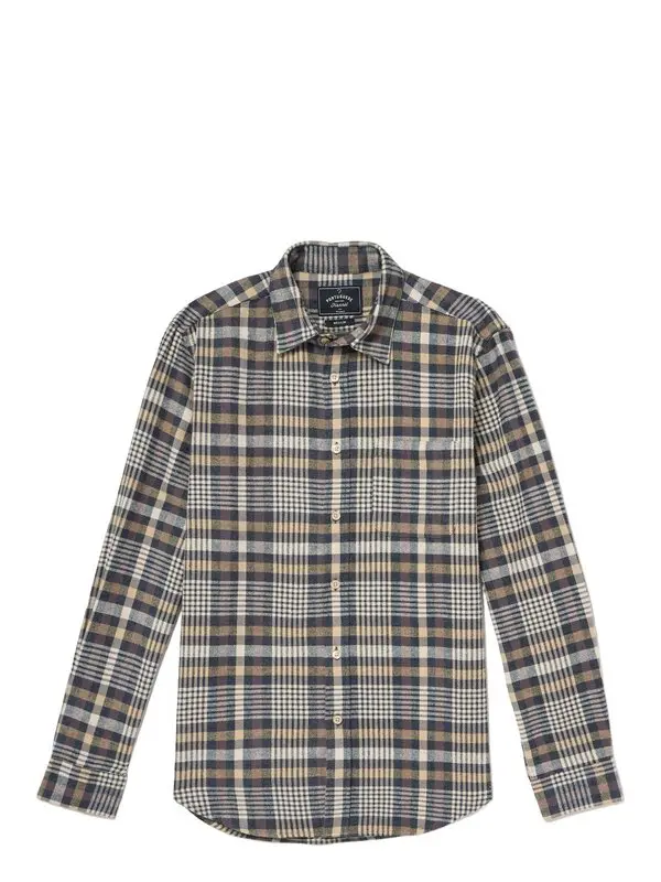 Portuguese Flannel Manta Checked Organic Cotton Shirt - Gray