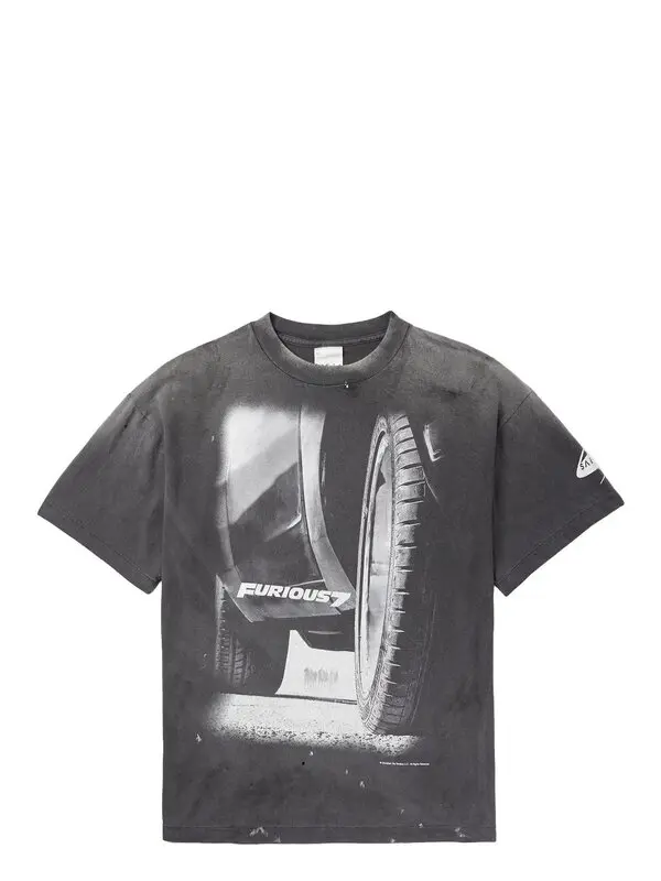 SAINT MXXXXXX Fast & Furious Printed Cotton-jersey T-shirt - Black