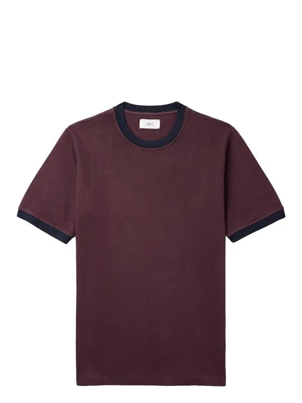 Mr P. Two-tone Organic Cotton-jersey T-shirt - Purple