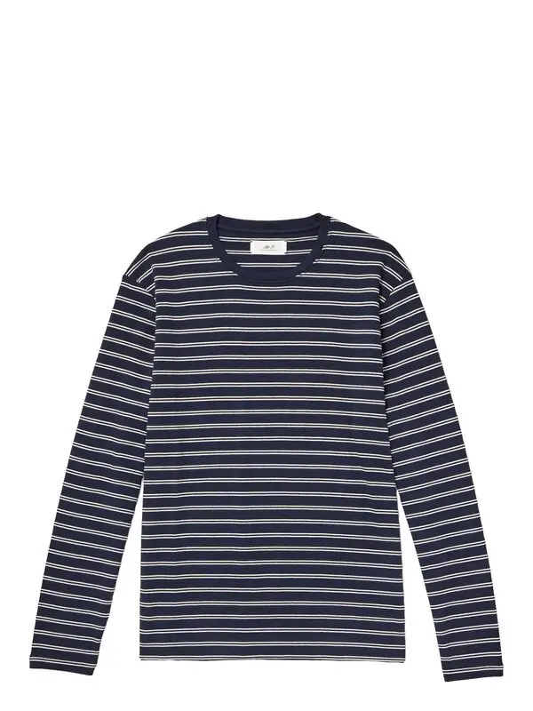 Mr P. Striped Cotton-jersey T-shirt - Blue