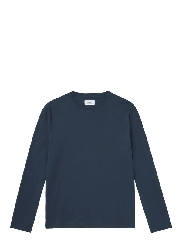 Mr P. Cotton-jersey T-shirt - Blue