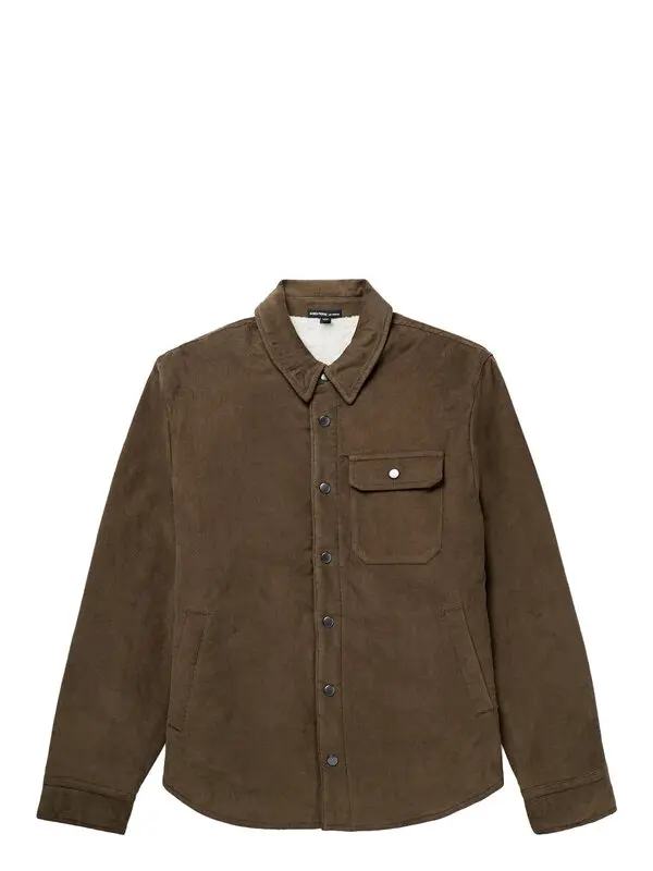 JAMES PERSE Fleece-lined Cotton-blend Corduroy Shirt Jacket - Brown