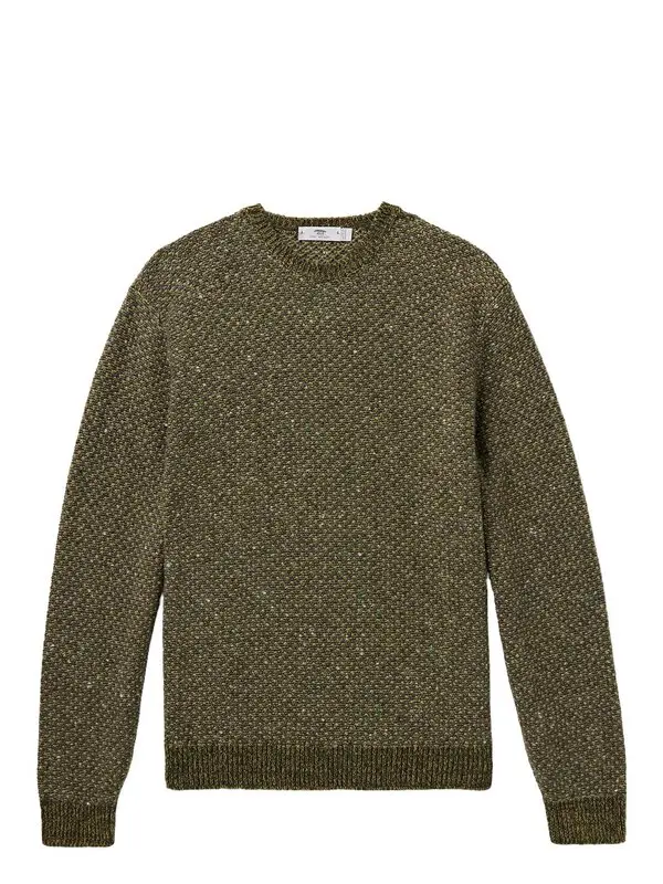 Inis Meáin Breidin Merino Wool And Cashmere-blend Sweater - Green