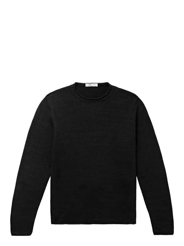 Inis Meáin Wool And Linen-blend Sweater - Black