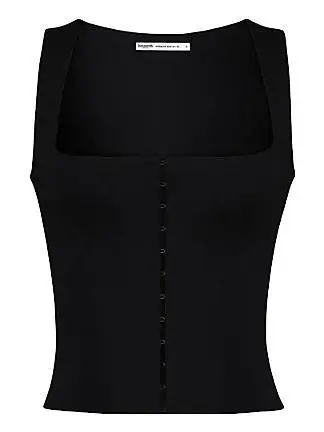 House Of Cb Balconette Woven Corset Top - Black