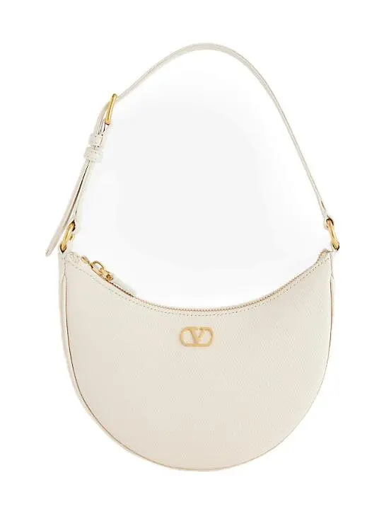 Valentino Garavani Vlogo Signature Mini Leather Hobo Bag - Light Ivory