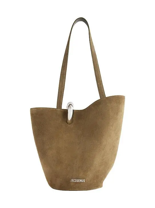 Jacquemus Le Bambola Medium Suede Shoulder Bag - Khaki