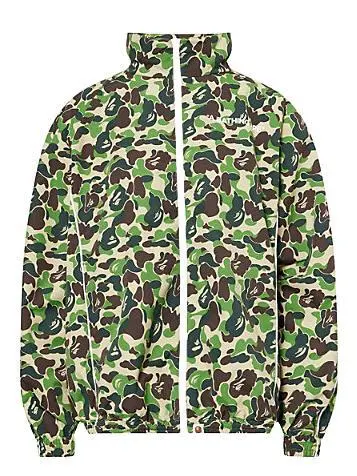 A BATHING APE Camouflage Logo-print Shell Track Jacket - Green Camo