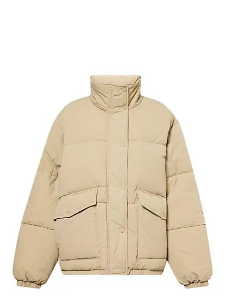 ADANOLA Funnel-neck Shell Puffer Jacket - Pistachio Green