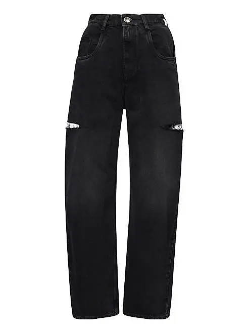 MAISON MARGIELA Cut-out Wide-leg Denim Jeans - Black Washed