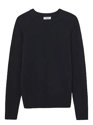 REISS Anya Open Stitch-detail Wool-blend Jumper - Navy