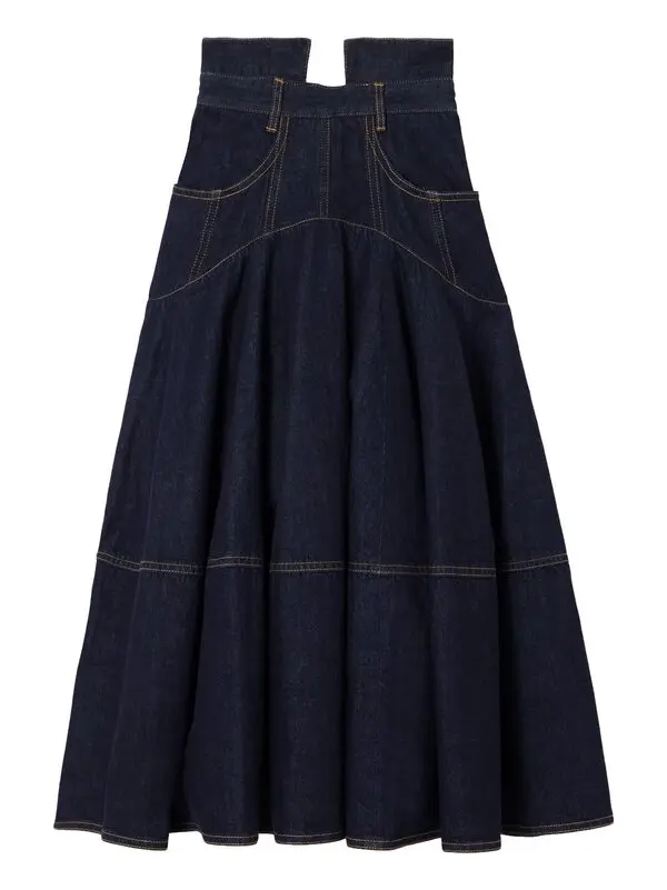 Zimmermann Hypnotic Denim Midi Skirt - Blue
