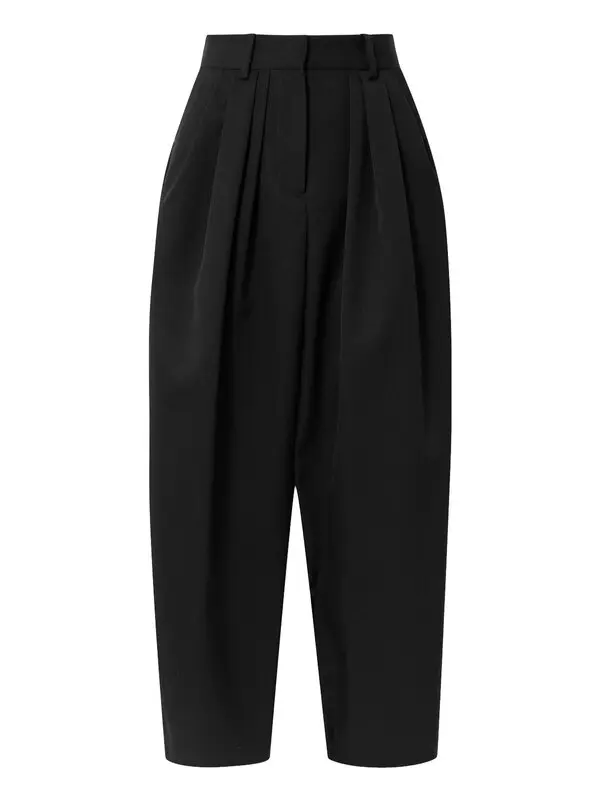 Isabel Marant Janice Pleated Wool-twill Tapered Pants - Black
